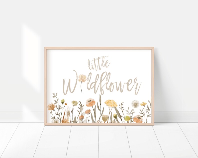 Boho Nursery Decor, Boho Wildflower Print, Girls Room Print, Little ...