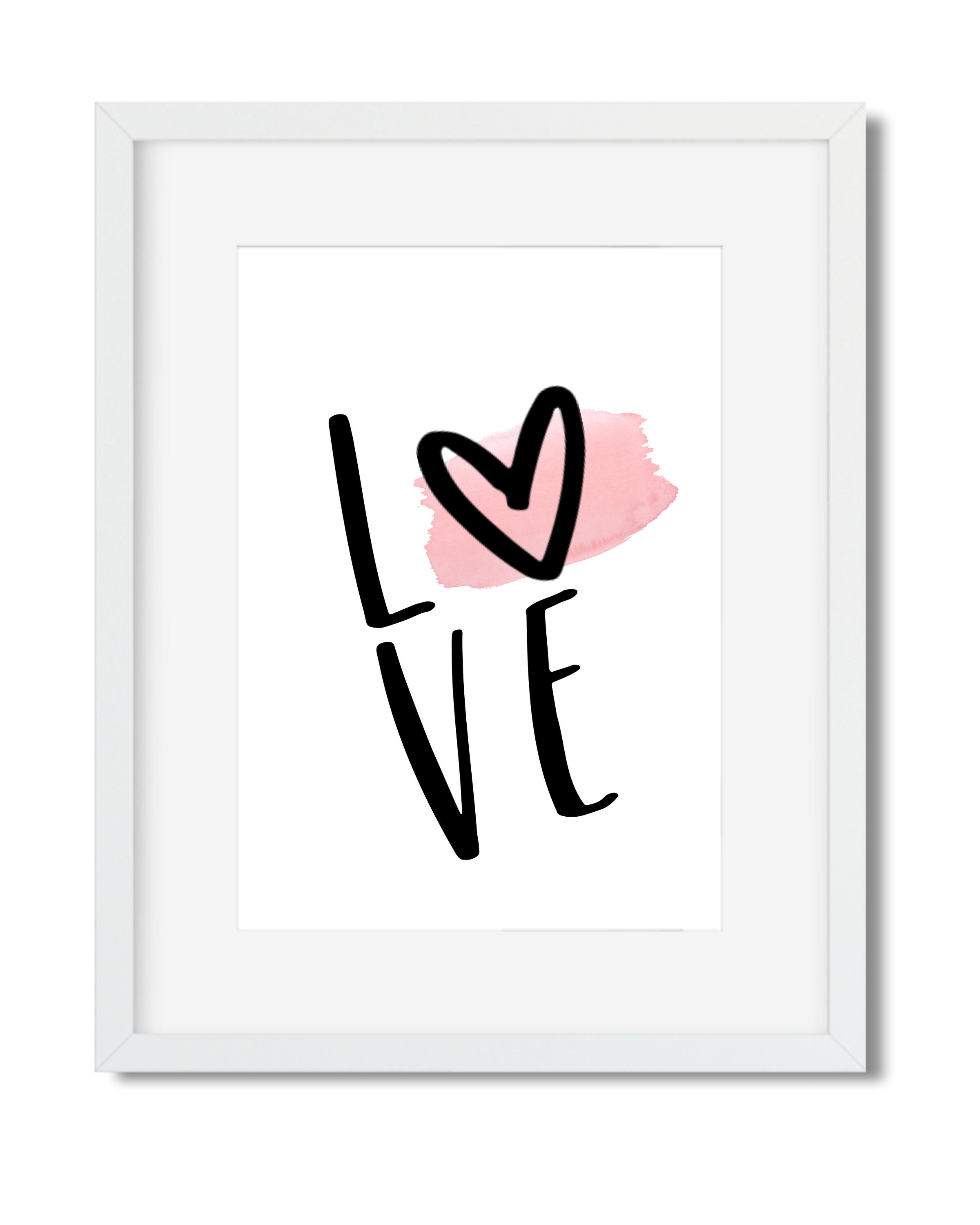 Modern Heart Heart Printable Wall Art Valentine's Decor - Etsy