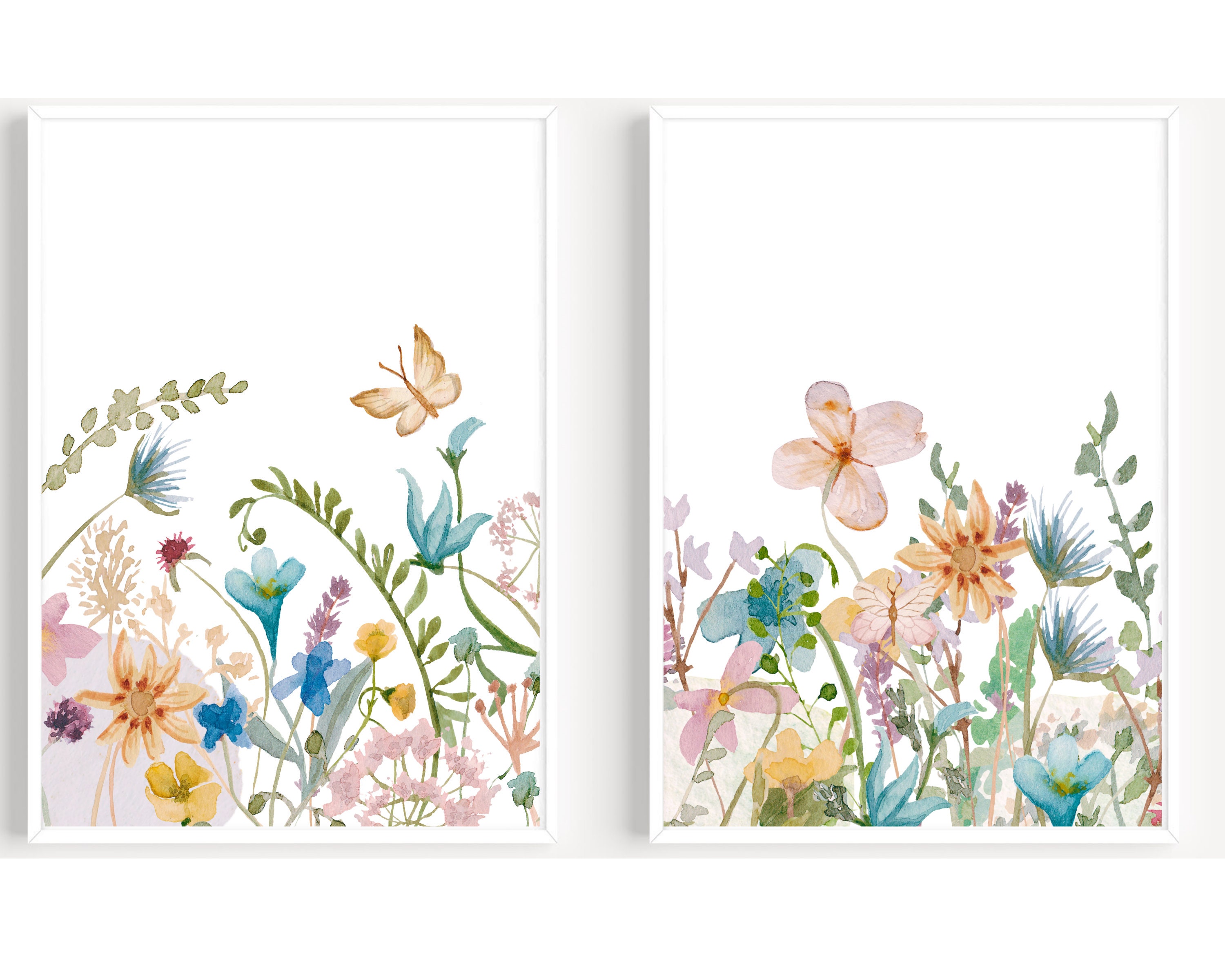 Summer Print, Summer Printable Decor, Wildflower Print Set of 2 ...
