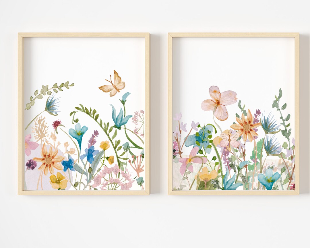 Summer Print, Summer Printable Decor, Wildflower Print Set of 2 ...