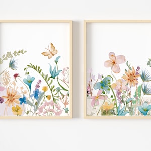 Summer Print, Summer Printable Decor, Wildflower Print Set of 2 ...