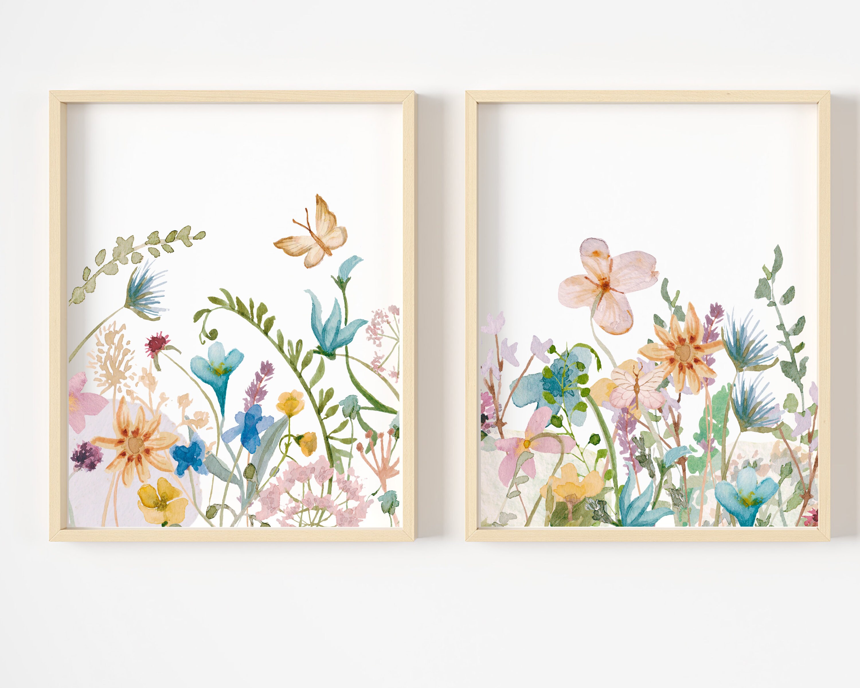 Summer Print, Summer Printable Decor, Wildflower Print Set of 2 ...