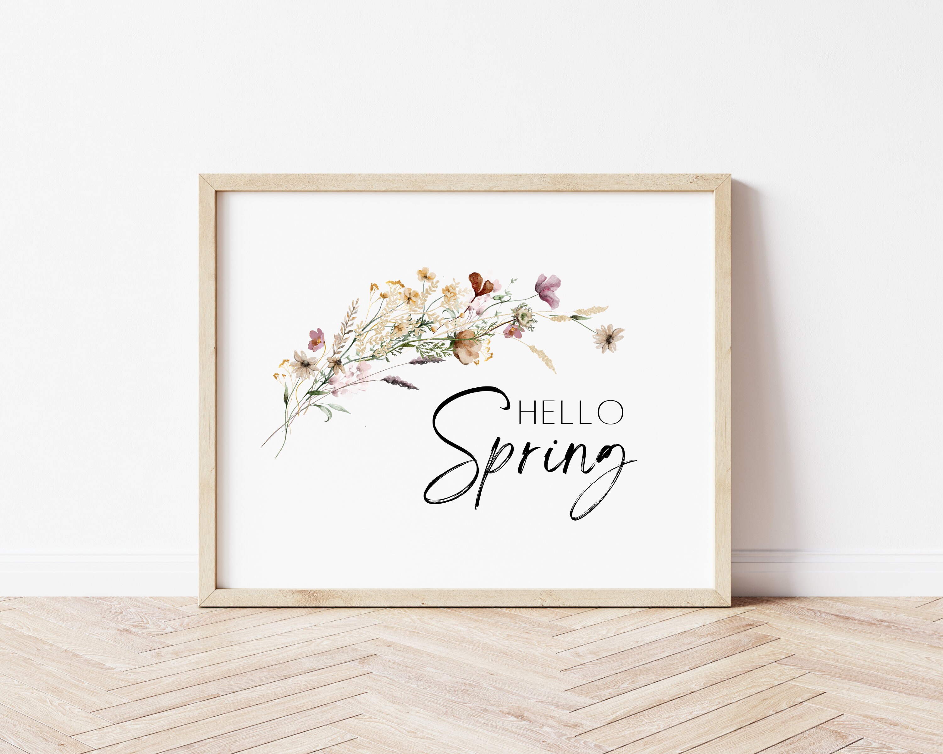 Hello Spring Printable, Spring Printable Wall Art, Spring Decor, Spring ...