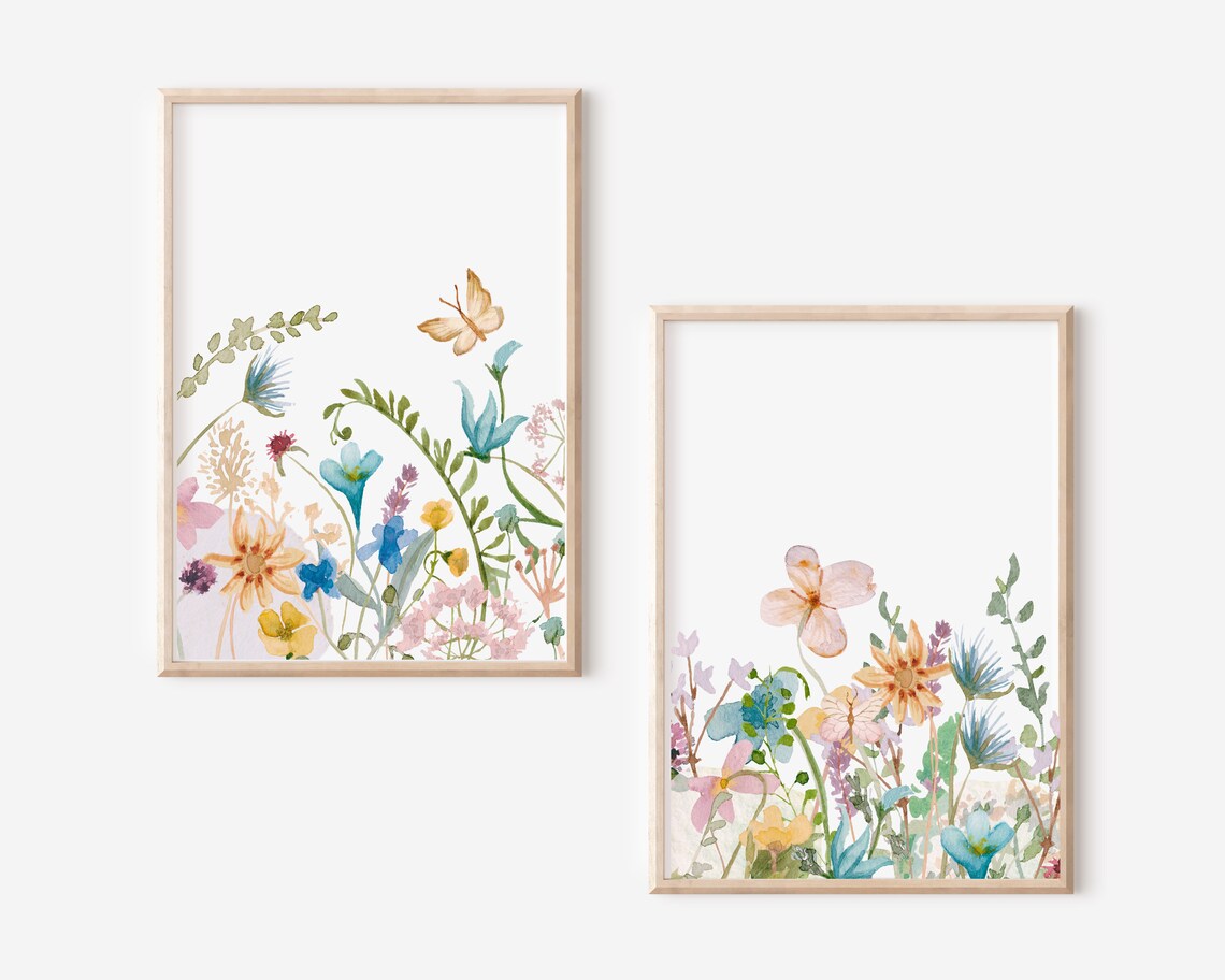 Summer Print Summer Printable Decor Wildflower Print Set of - Etsy
