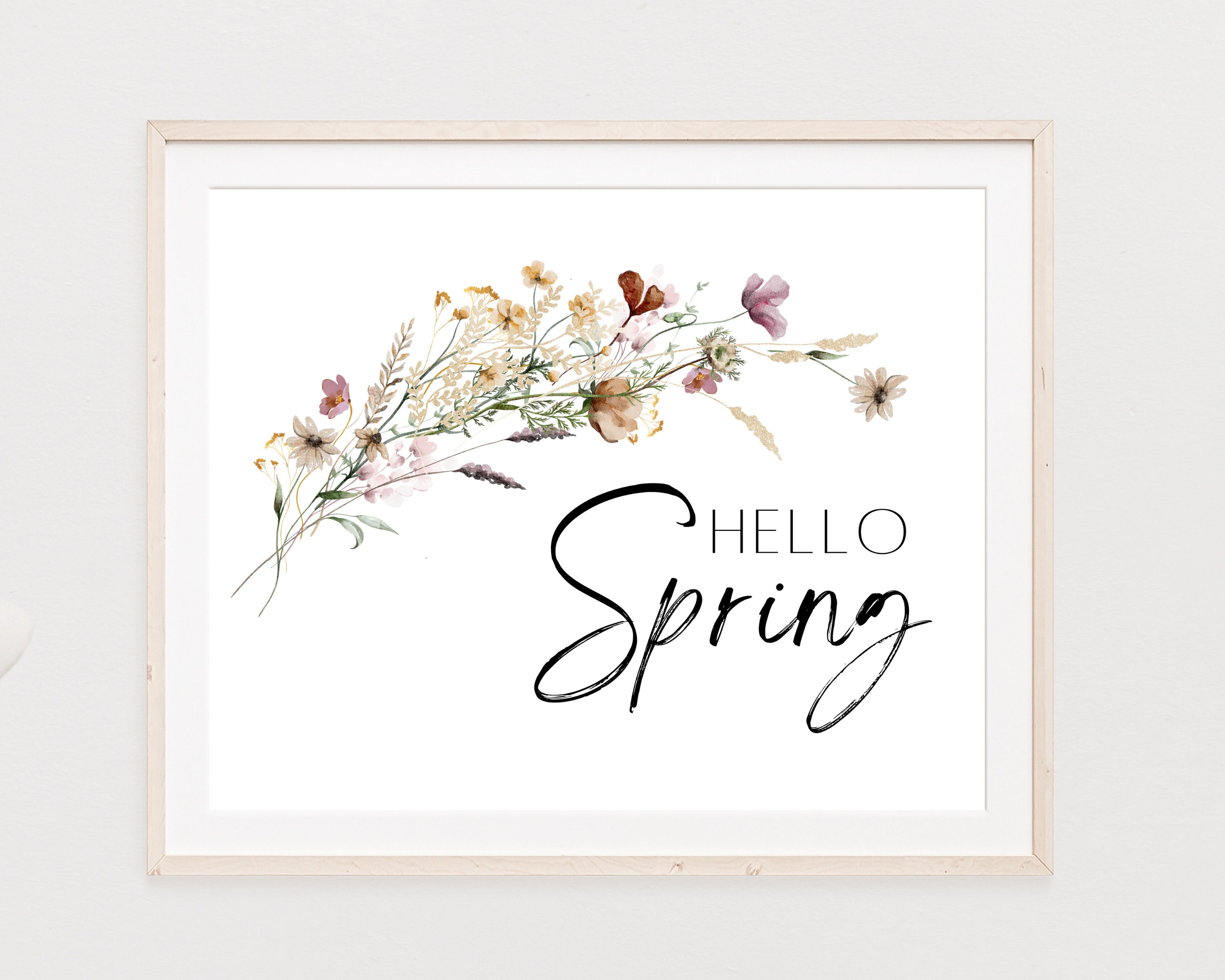 Hello Spring Printable, Spring Printable Wall Art, Spring Decor, Spring ...