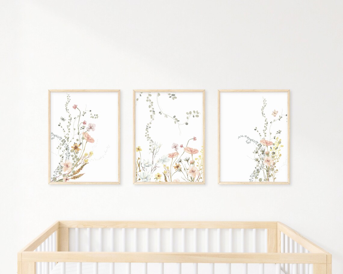 Set of 3 Flower Prints Flower Print Set Water Color Prints - Etsy