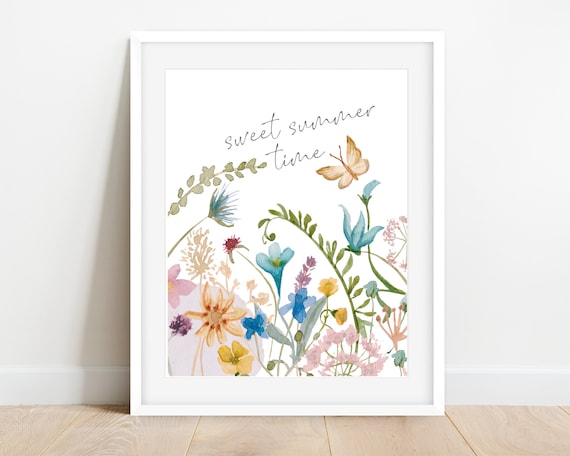 Sweet Summertime Printable Summer Flowers Print Wildflower | Etsy