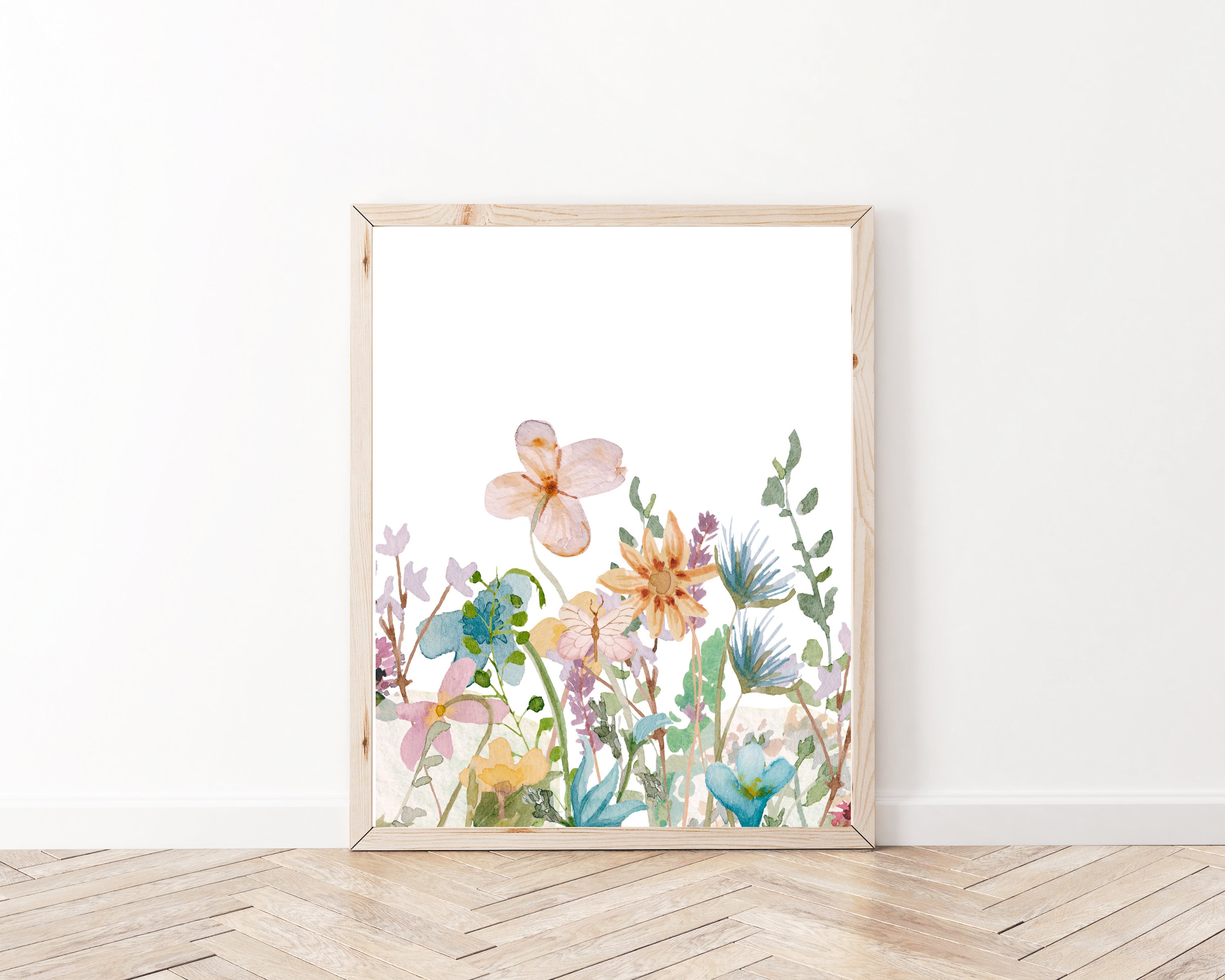 Wildflower Watercolor Print Set, Summer Floral Art (digital Download ...