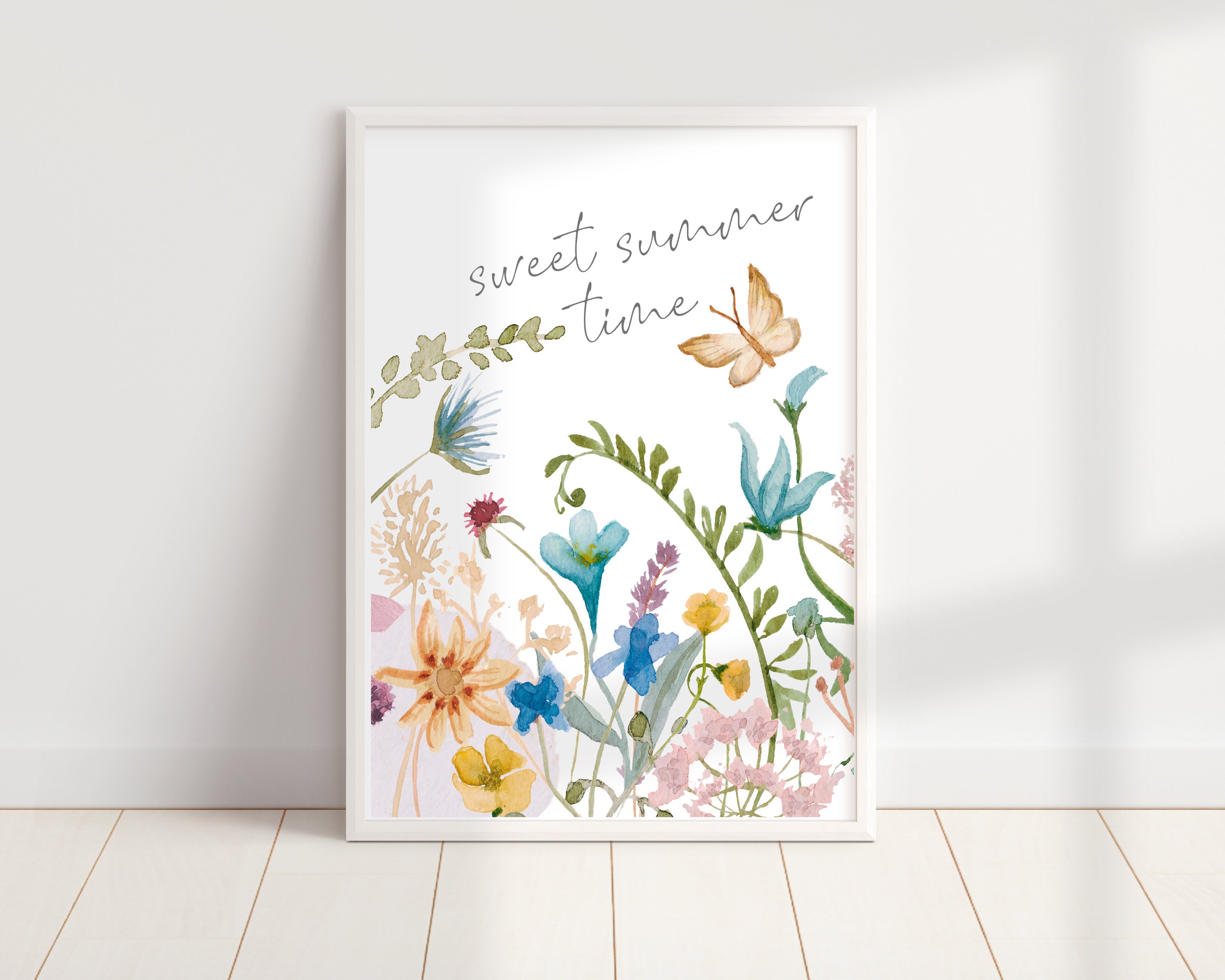 Sweet Summertime Printable, Summer Flowers Print, Wildflower Prints ...
