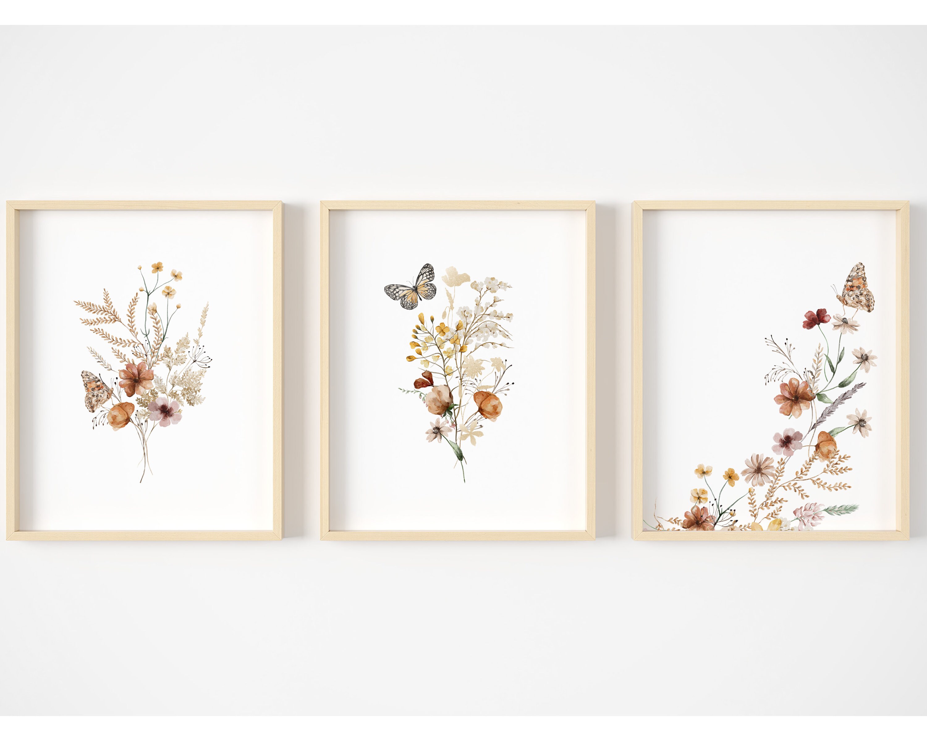 Floral Prints, Boho Nursery Prints, Boho Flower Prints, Printable Wall ...