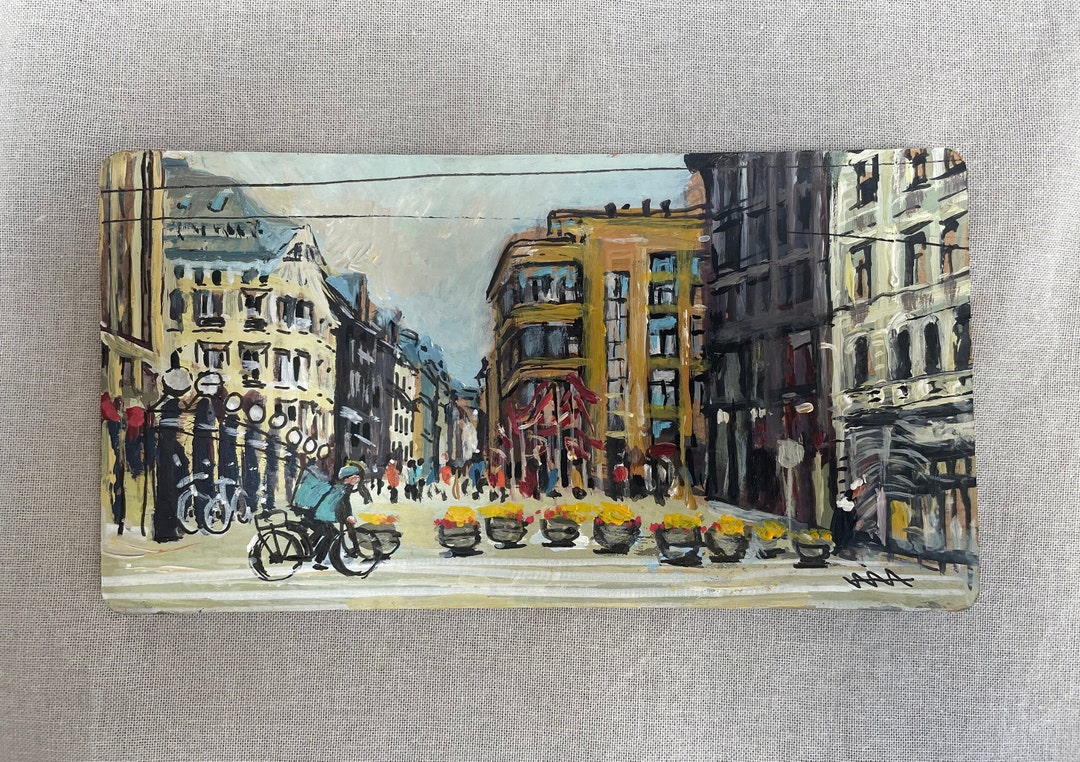 Riga Scenery the Streets of Old Town Riga ORIGINAL Painting. - Etsy