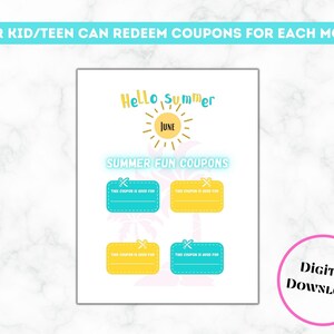 Kid/teen Planner, Summer Planner, Summer Coupons, Gift, Undated ...