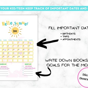 Kid/teen Planner, Summer Planner, Summer Coupons, Gift, Undated ...