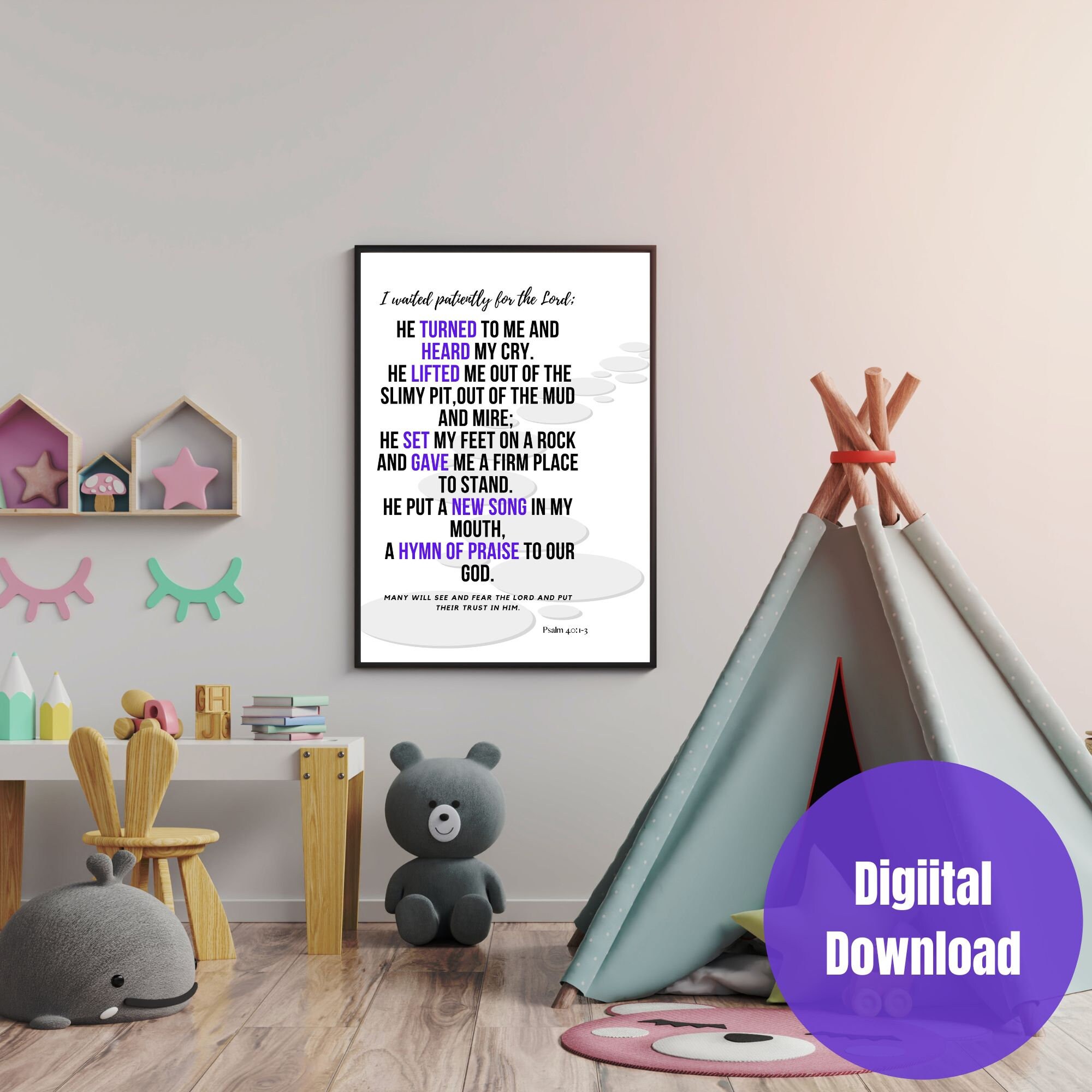 God is With Me Bible Verse Printable Wall Art, Psalm, Biblical ...