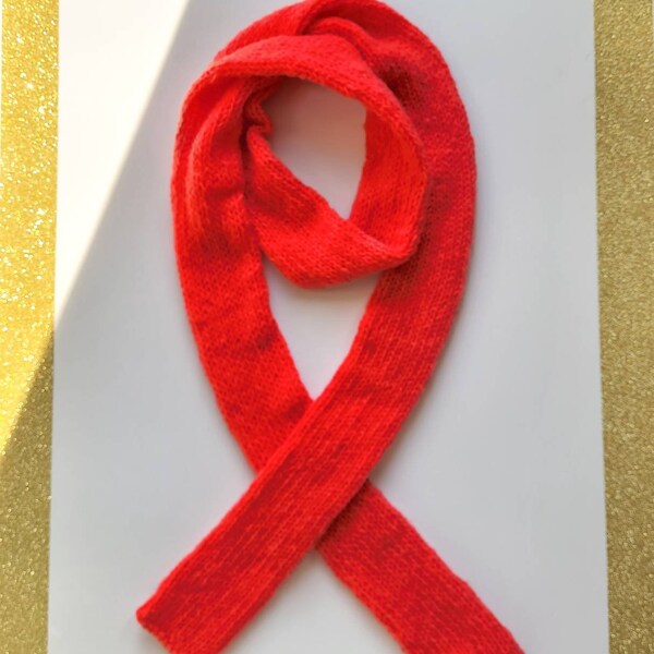 Red Knitted Scarf - Etsy