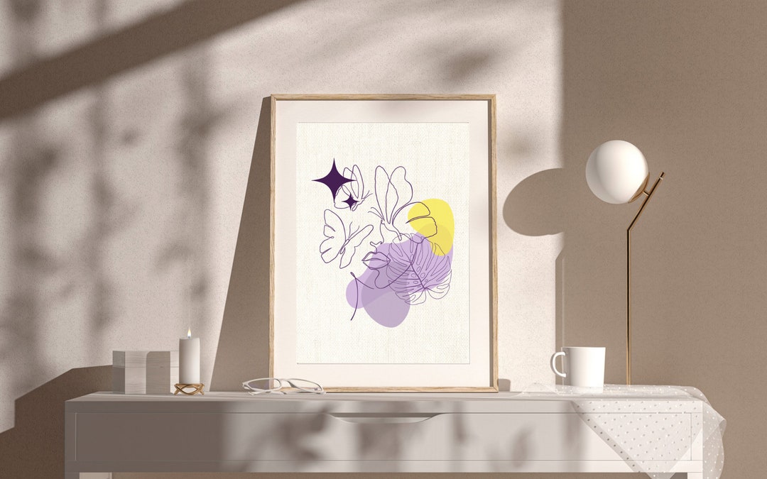 Digital Line Art Wall Art Line Art Purple Digital Prints - Etsy