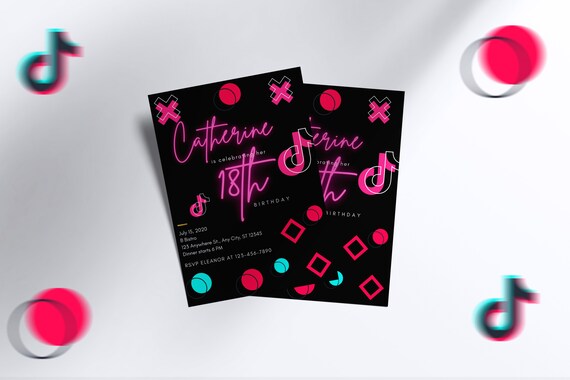 Tiktok Invitation Template Instant Downloadable Invite - Etsy