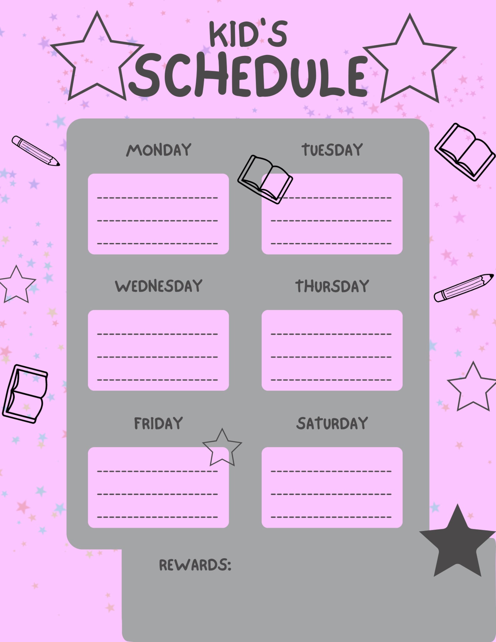 Editable Kid's Schedule Template, Daily Routine, Kid's Planner - Etsy