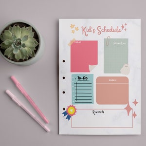 Editable Kid's Schedule Template, Daily Routine, Kid's Planner - Etsy