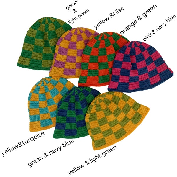 Checkered Hat - Etsy