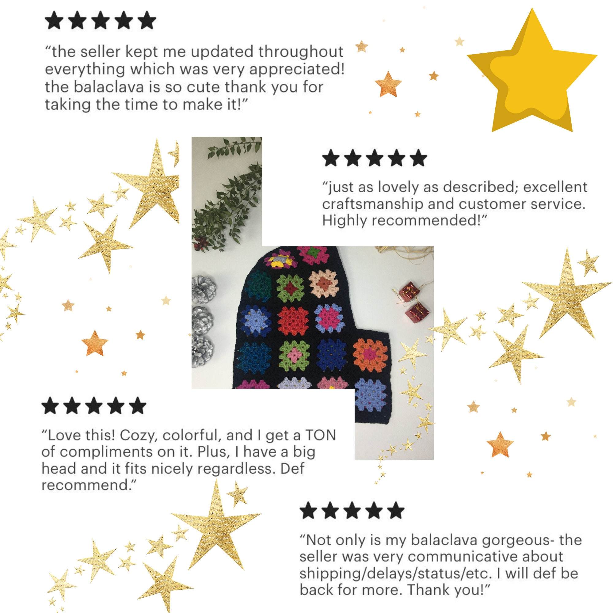 Colorful Granny Square Crochet Balaclava Irish Balaclava Hat - Etsy