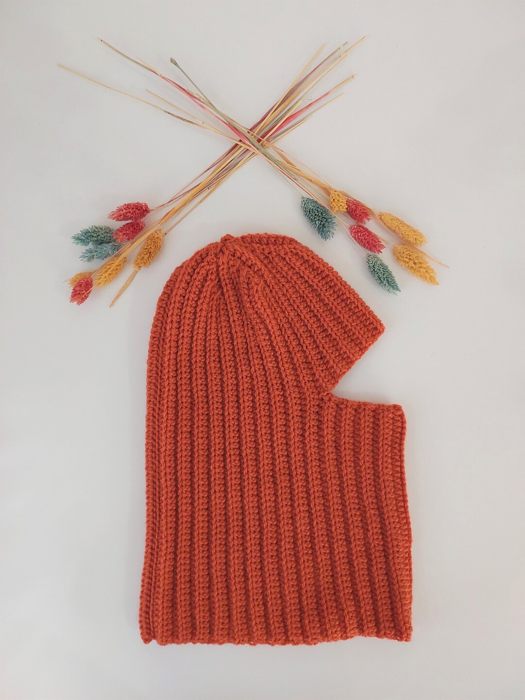 Orange Crochet Balaclava: Whimsical Knitted Spooky Hood - Etsy Canada