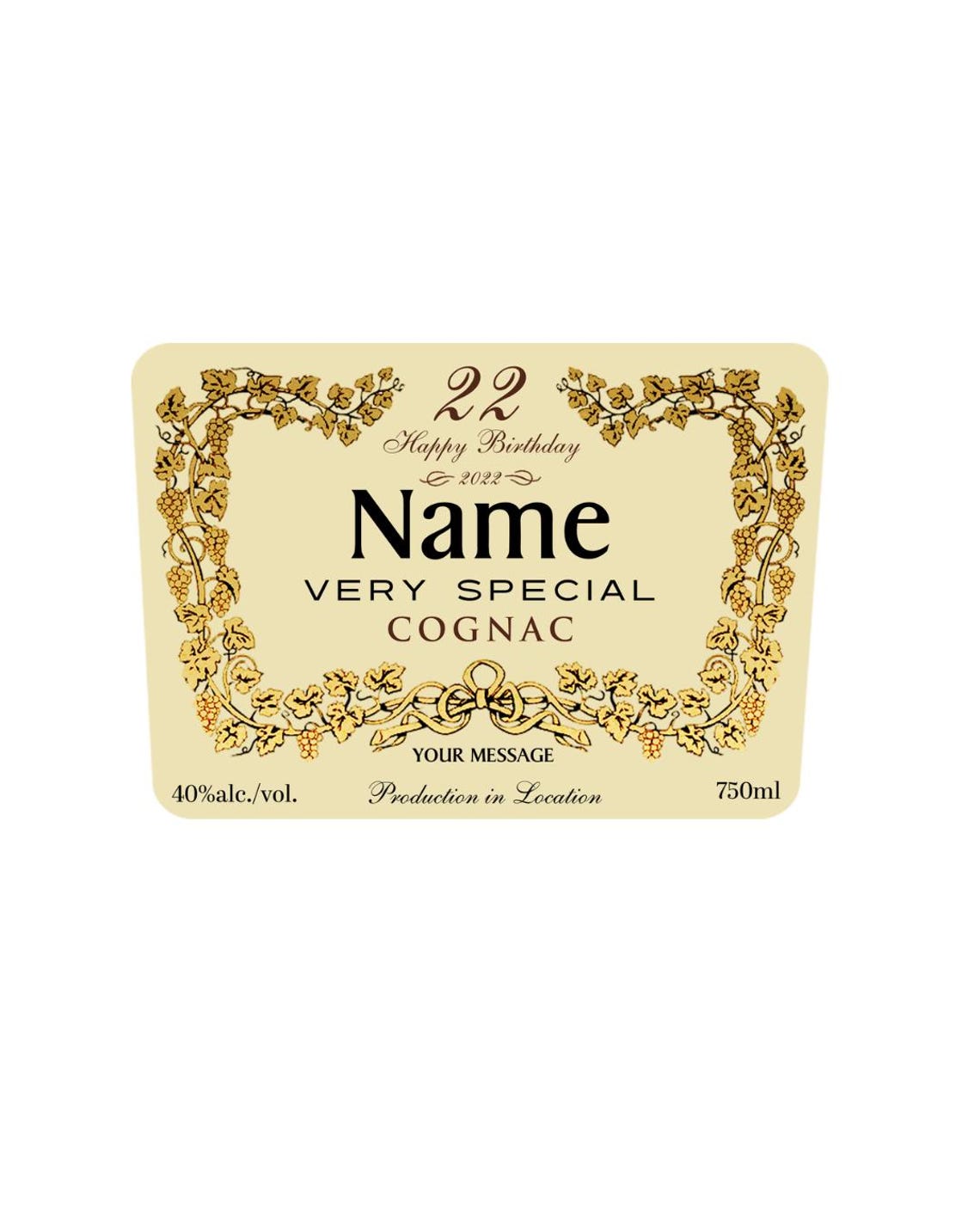 Custom Hennessy Label - Personalized Liquor Bottle Label for Gifts ...