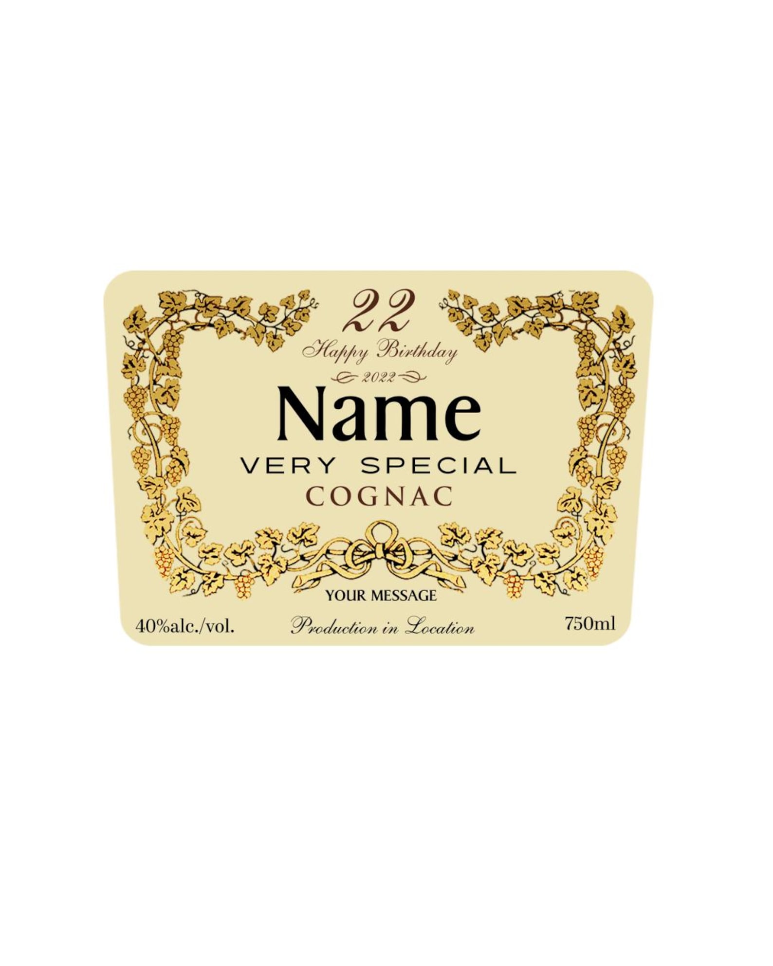 Custom Hennessy Label - Personalized Liquor Bottle Label for Gifts ...