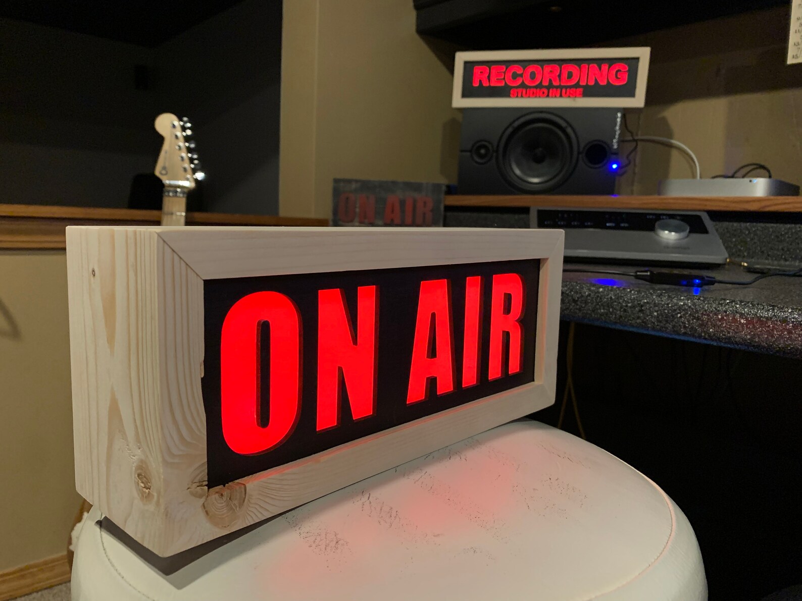 ON AIR SIGN Broadcasting Radio Networks Streaming Recording Night Light ...