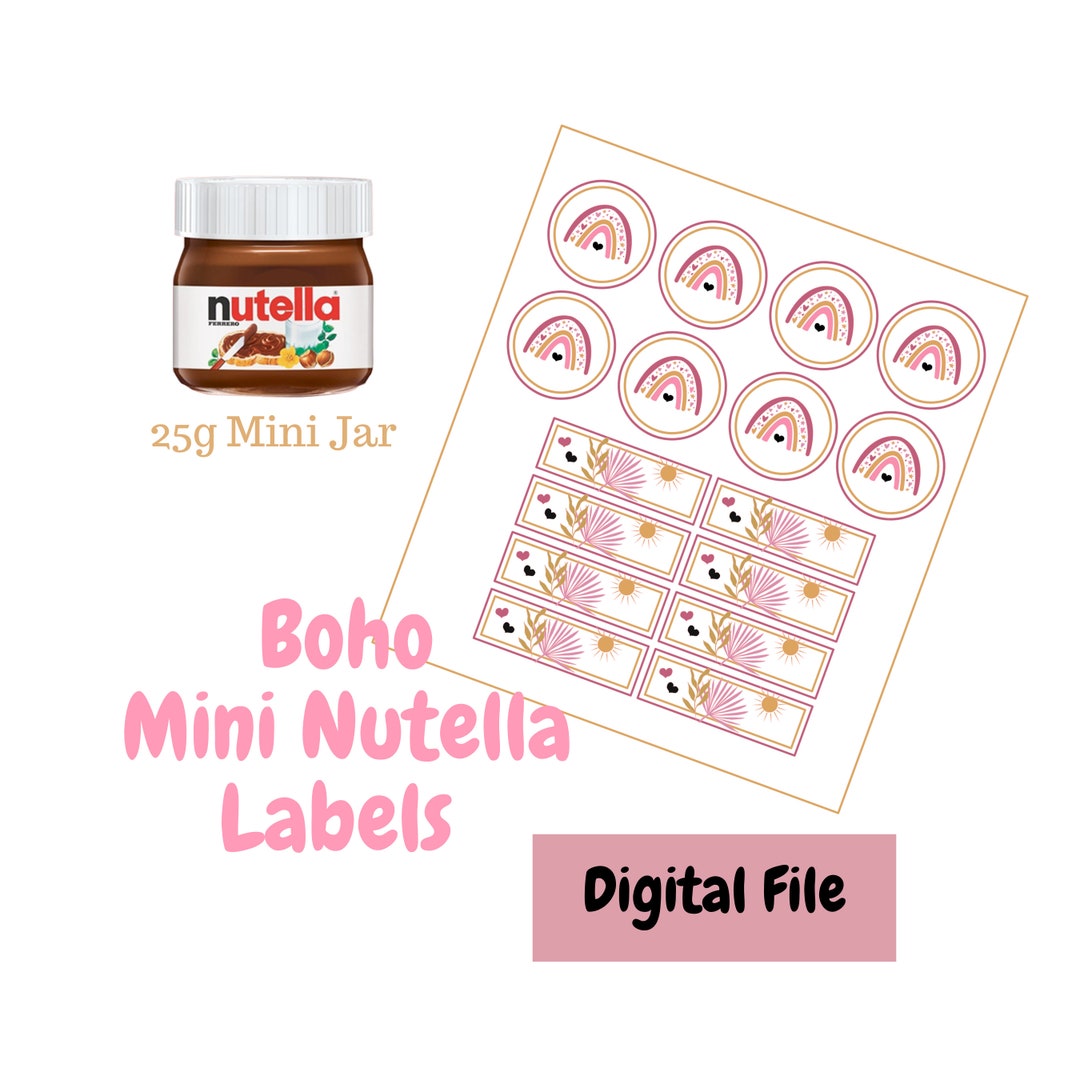 Boho Mini Nutella Label, Boho Stickers, Boho Decoration, Digital File ...