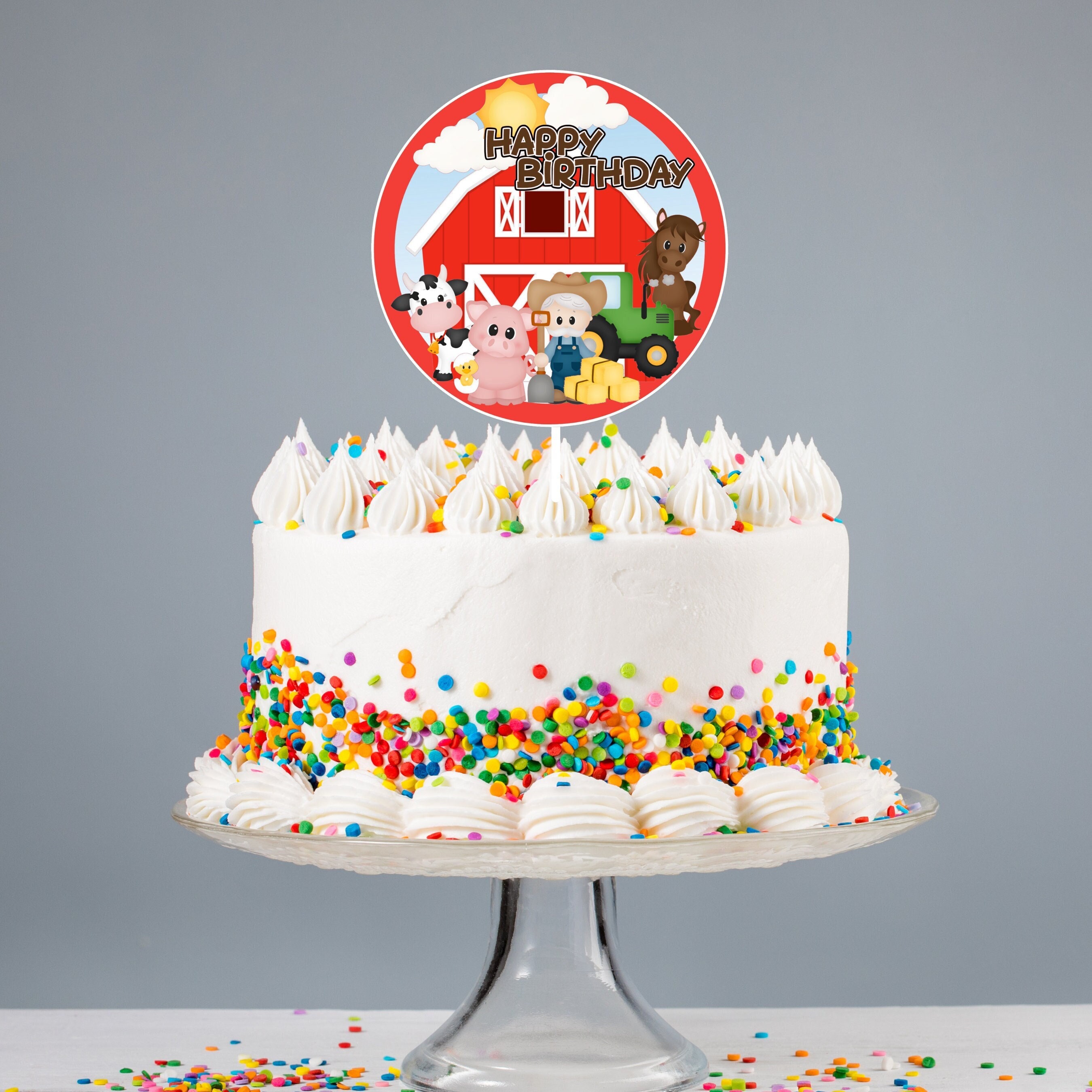 Farm Cake Topper Farm Digital File Farm Theme Animals Png - Etsy