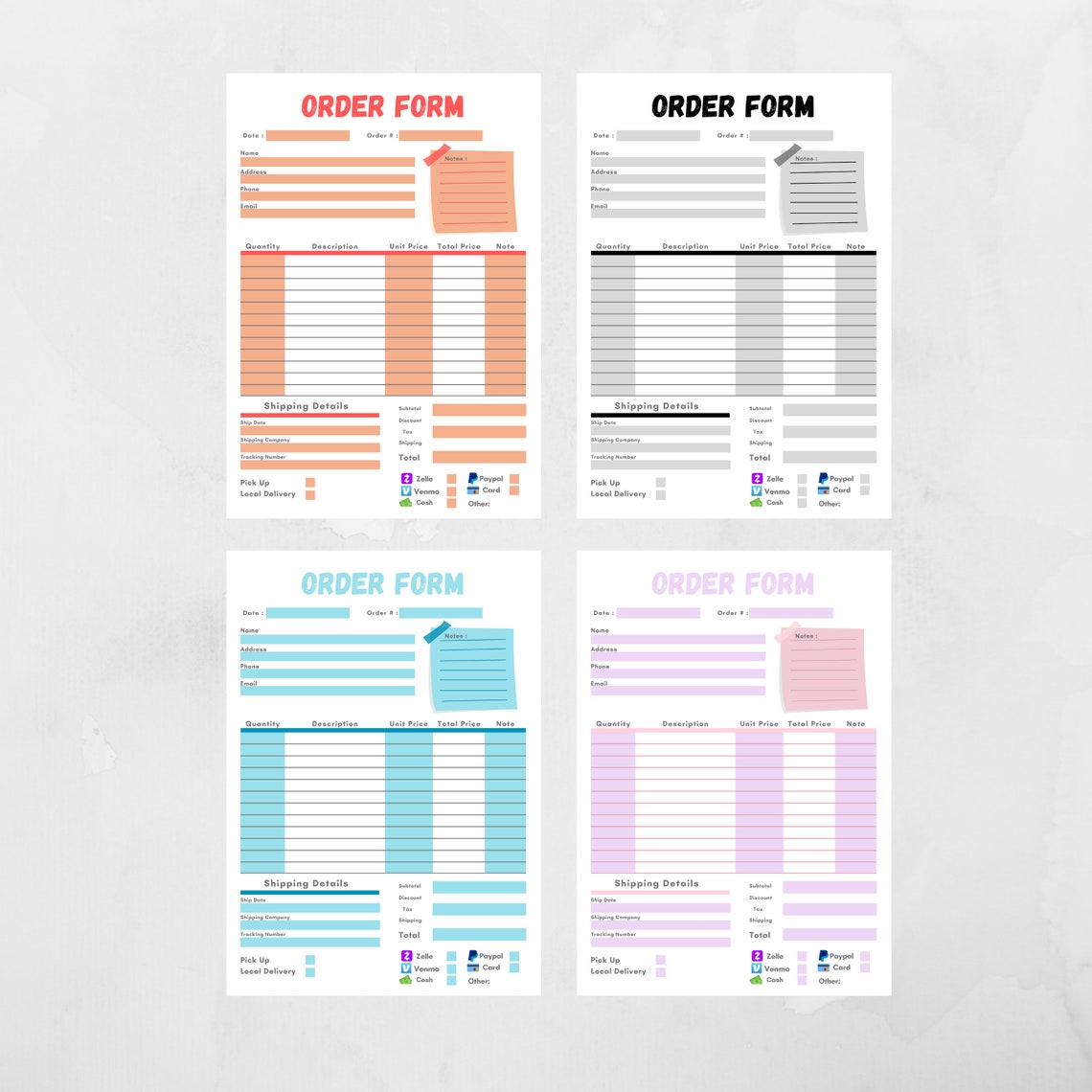 Order Form Png Digital File Small Business Form Printable - Etsy