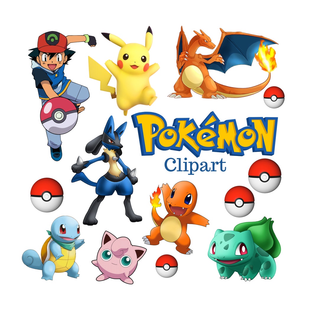 Pokemon CLipart Pokemon Digital File Pikachu Png Charizard - Etsy México