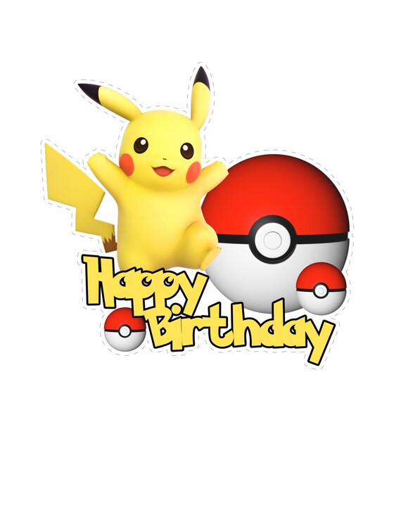 Pokemon Cake Topper Pikachu Digital File Pokemon Png Norway, 48% OFF