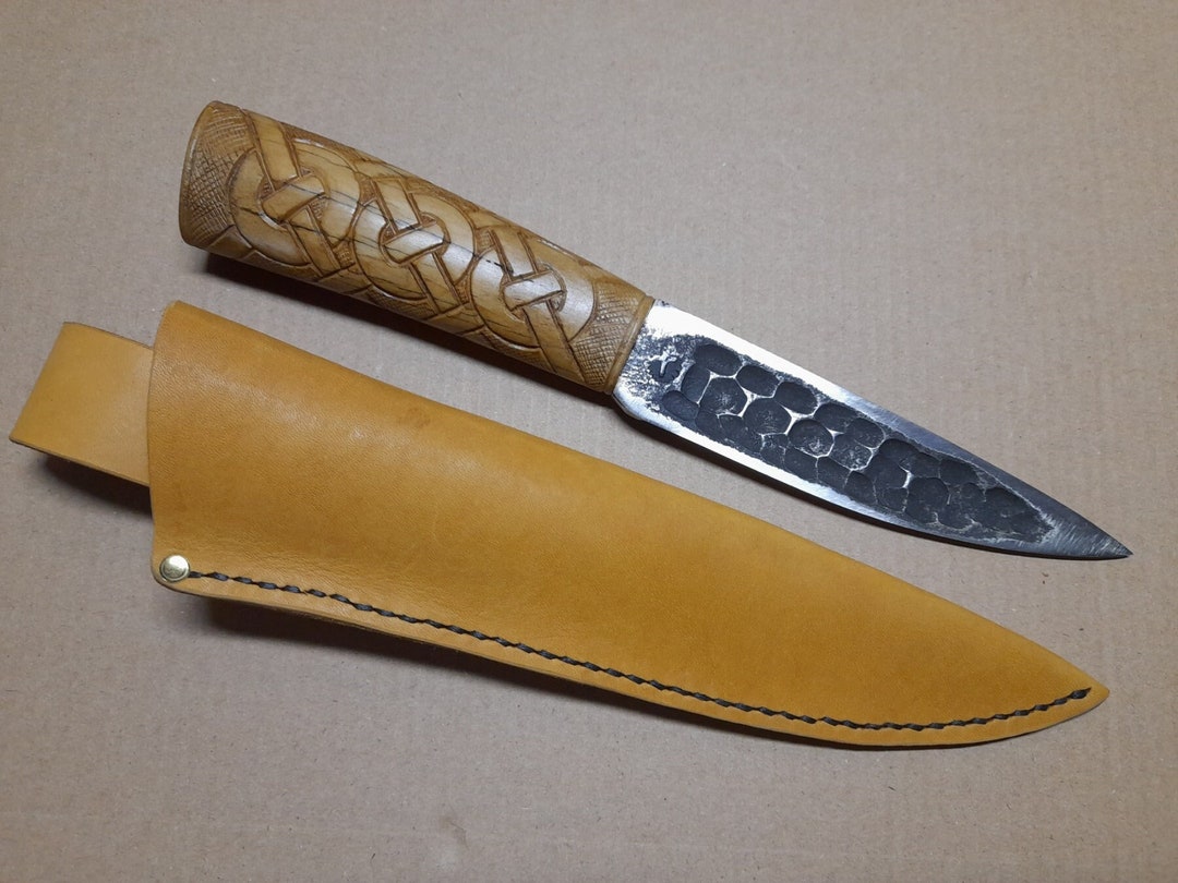 Hand-forged Vikings Knife With Norse Motif Highly Reliable - Etsy
