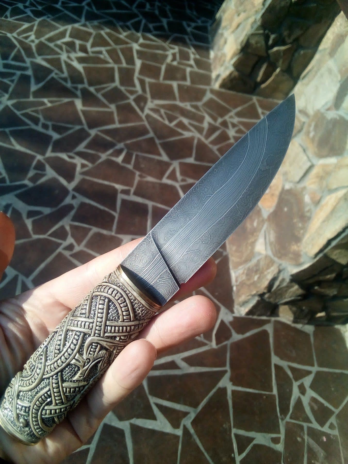 Hand-forged Viking Knife With Norse Zoomorphic Knot Work - Etsy