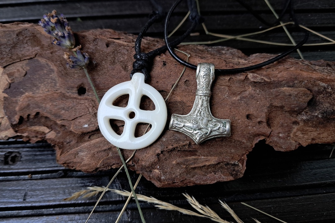 Handmade God Thor Mjolnir Pendant Bone Odin Cross Rare - Etsy