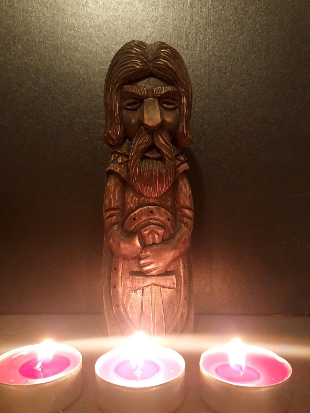 Hand-carved Germanic God Tyr Idol Unique Wood Carving - Etsy