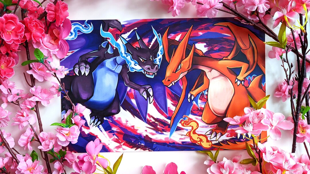 Charizard X and Y Pokemon Fine Art Print 11x17 Inch - Etsy