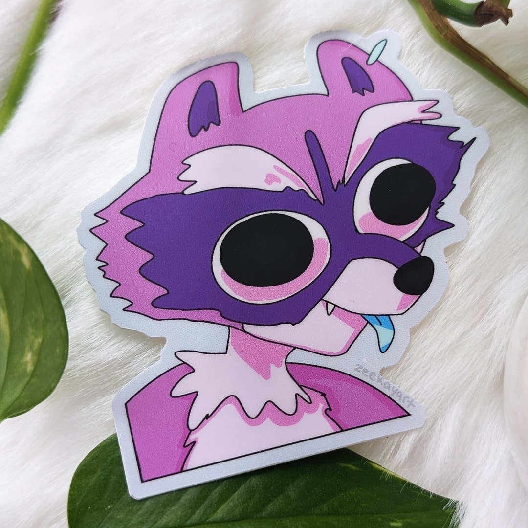Zee the Raccoon Furry Sticker "two Braincells" - Etsy