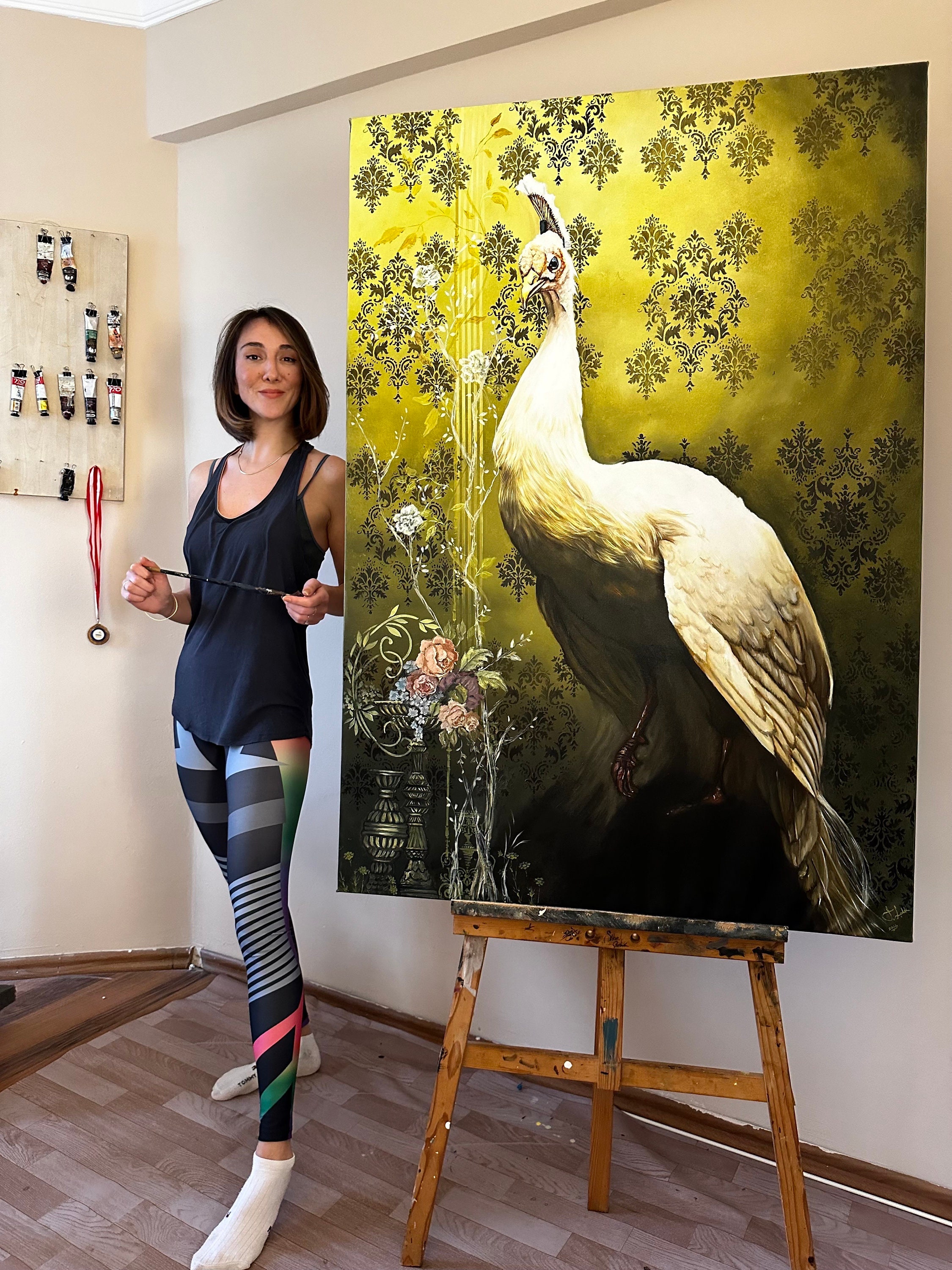 Original Peacock Wall Art Oil Painting on Canvas - Etsy