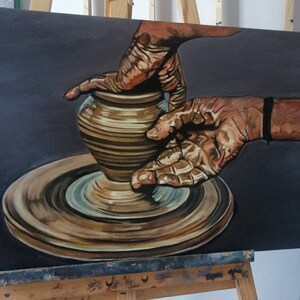 Original Oil on Canvas Mud Art Mud Painting Oil Painting Hand Painting ...