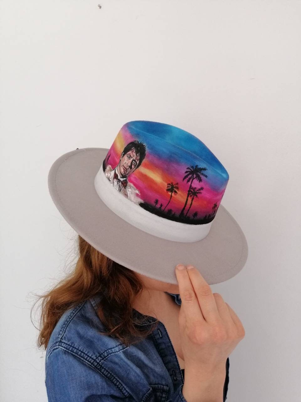 SOLD Original Custom Tony Montana Painting Hat Painting - Etsy