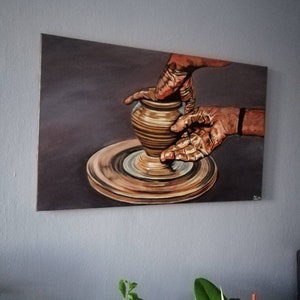 Original Oil on Canvas Mud Art Mud Painting Oil Painting Hand Painting ...