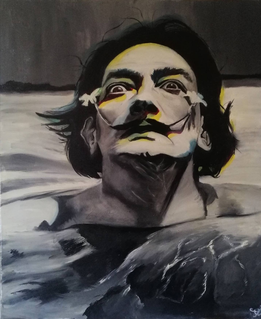 Original Salvador Dali Portrait: Handmade Oil Painting on Canvas (50x60 ...
