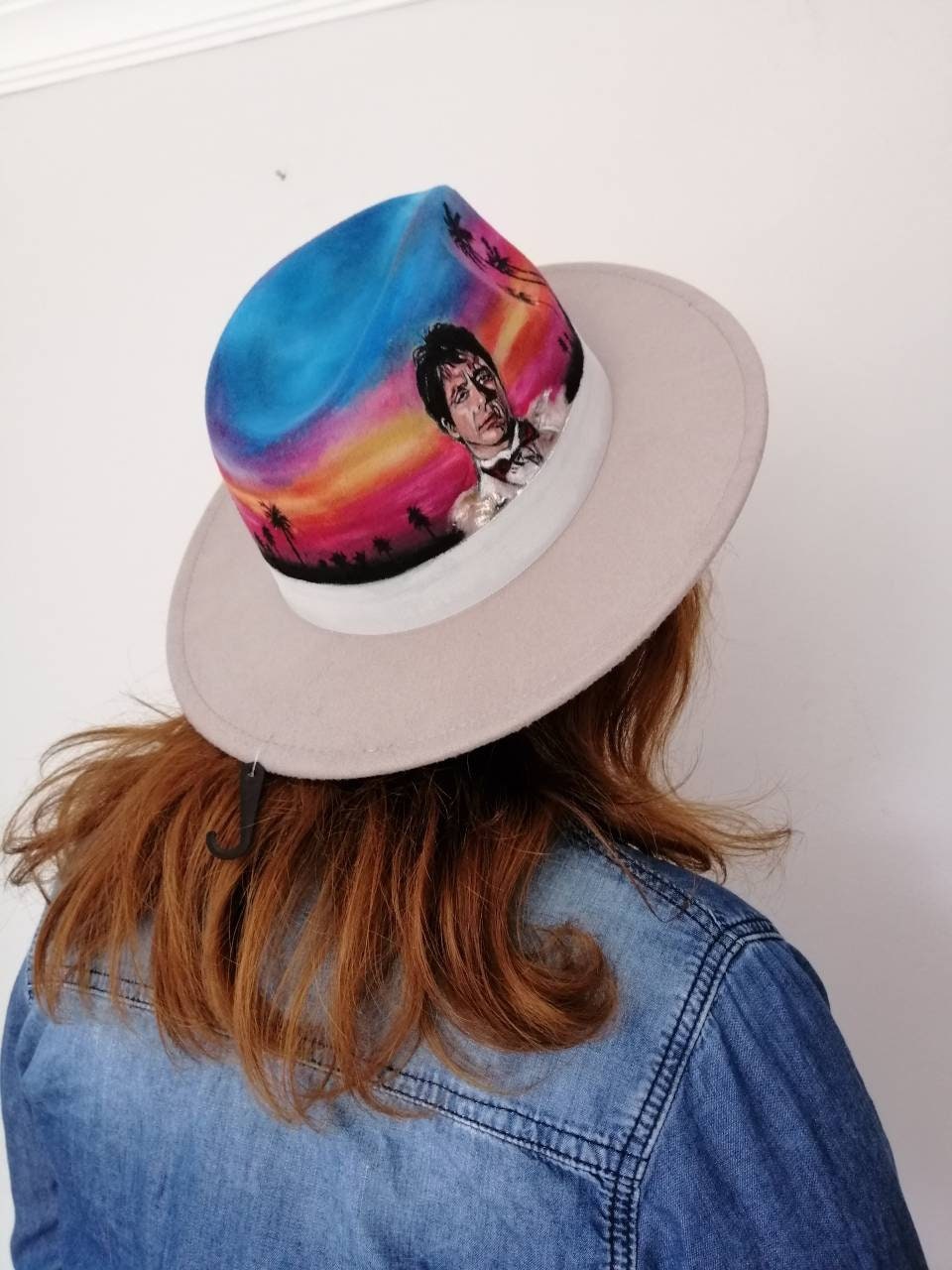 SOLD Original Custom Tony Montana Painting Hat Painting - Etsy