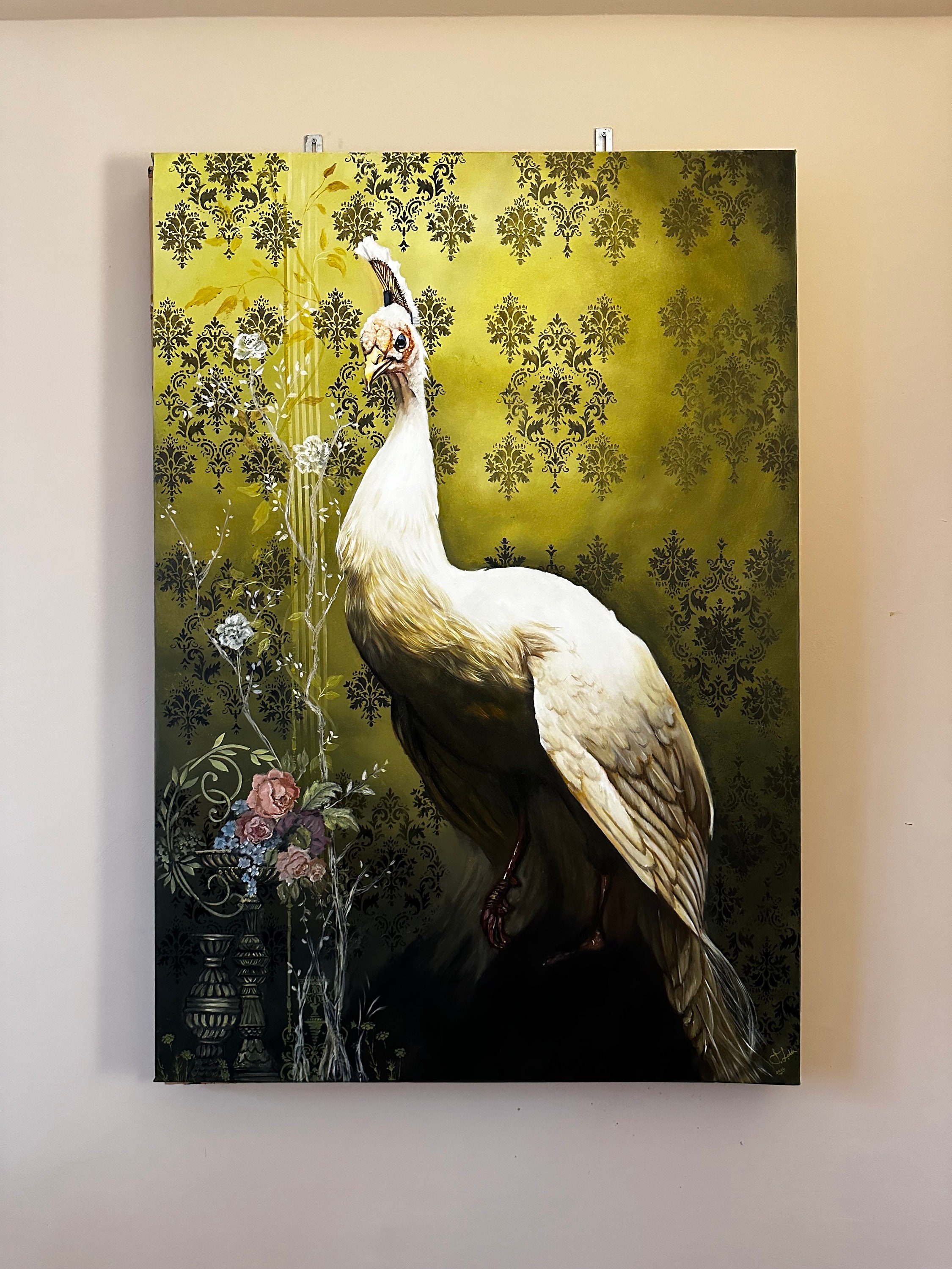 Original Peacock Wall Art Oil Painting on Canvas - Etsy