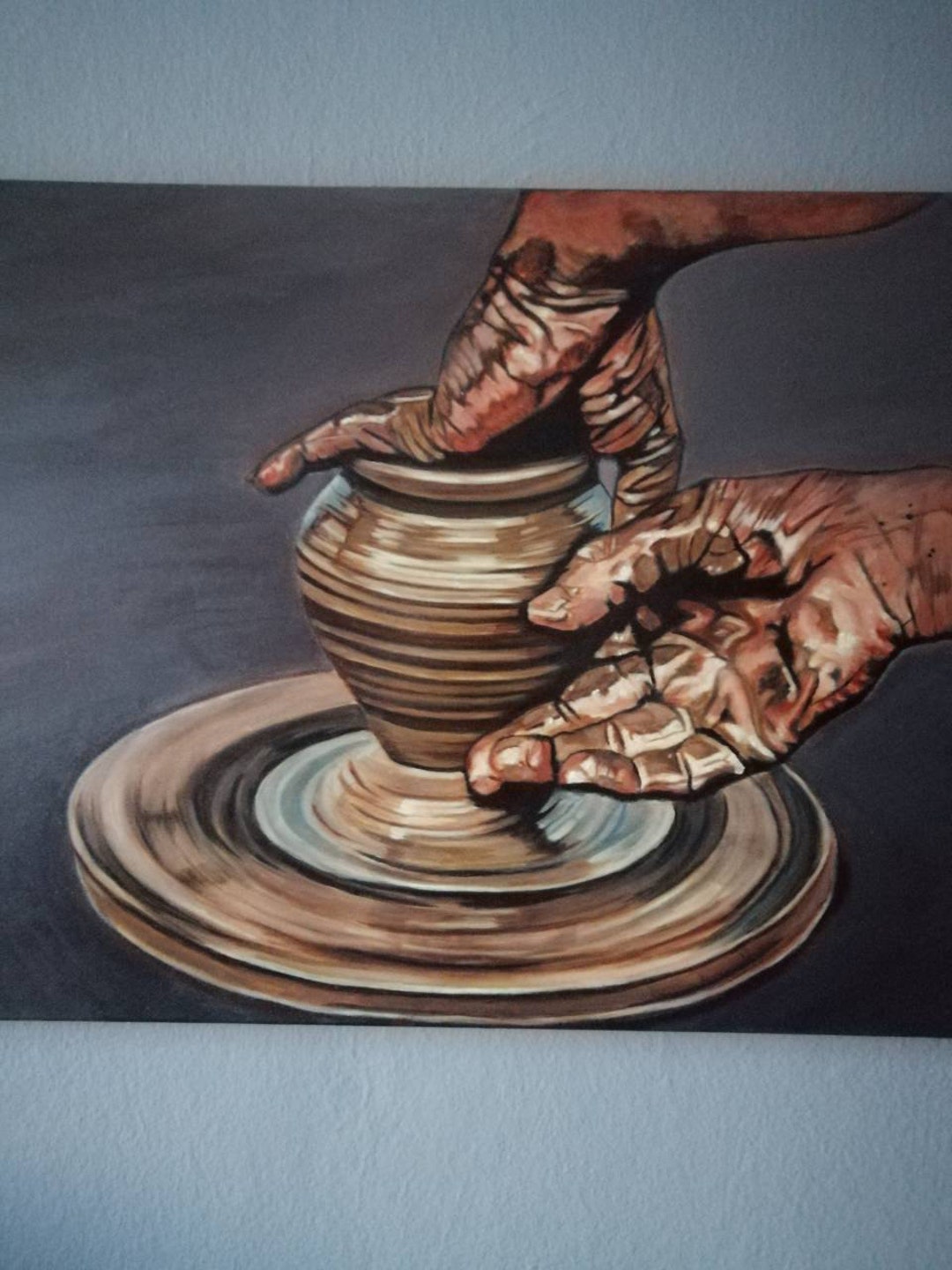 Original Oil on Canvas Mud Art Mud Painting Oil Painting Hand Painting ...