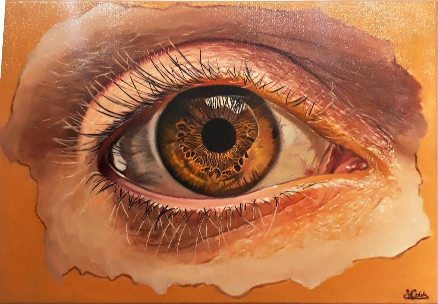 Original Hand Drawn Realistic, Oil Painting Eye Art - Etsy