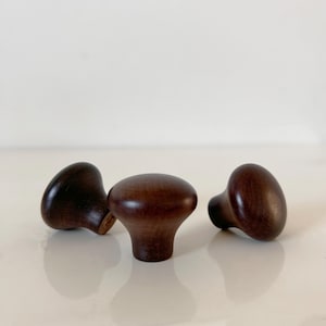 Vintage Mid-century Modern Wood Walnut Knobs - Etsy
